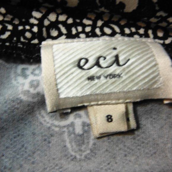 ECI | Dresses | Eci Black Beige Lace Print Pull Over Dress S | Poshmark